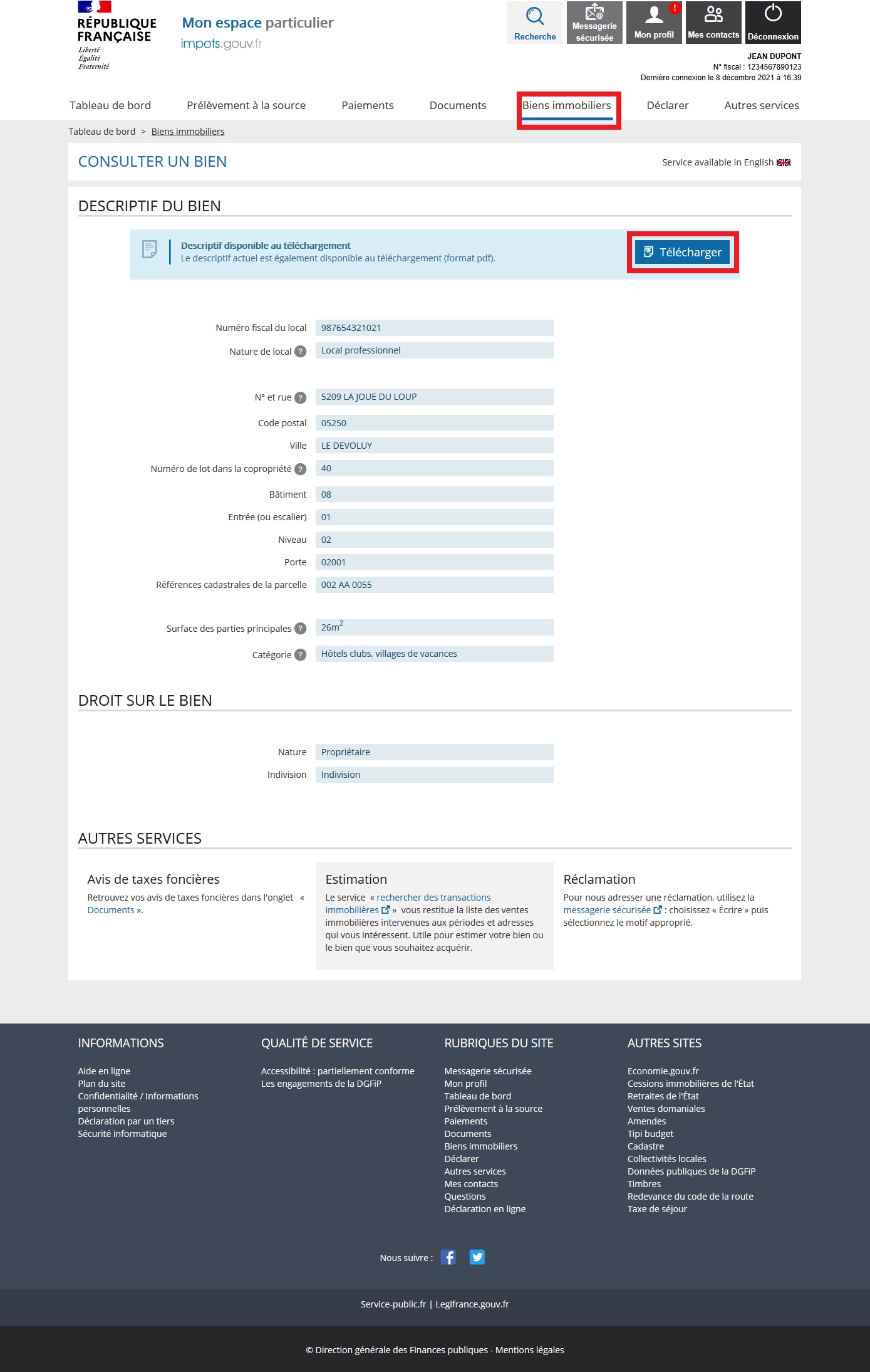 Maquette de GMBI - Descriptif du bien